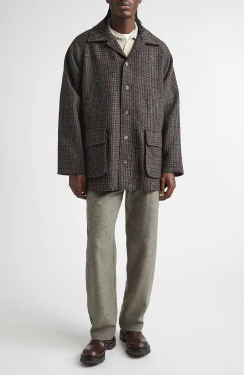 De Bonne Facture Forest Houndstooth Wool Tweed Jacket - Navy